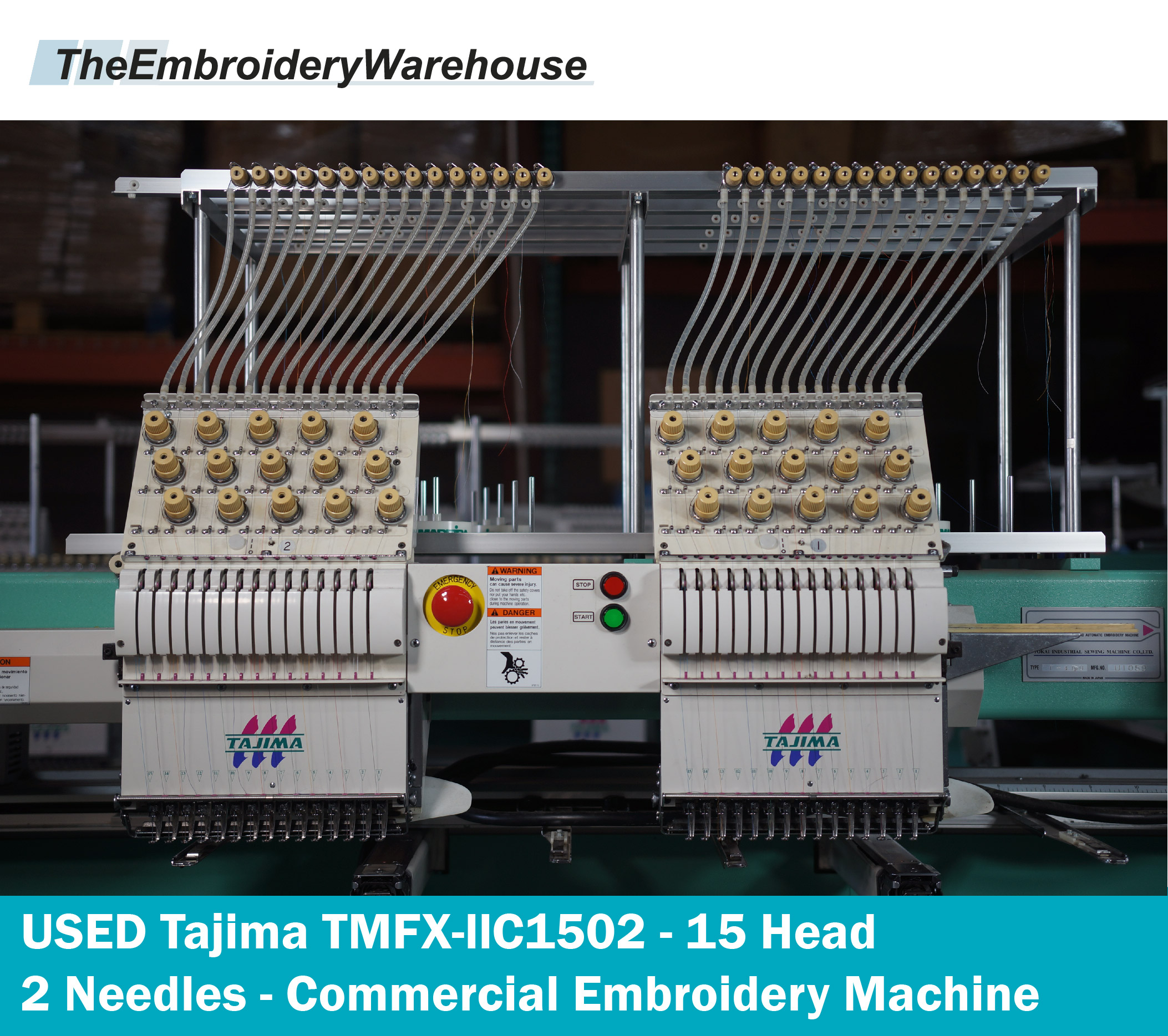 USED Tajima TMFX-IIC1502 15 Needles - 2 Heads - Commercial Embroidery ...