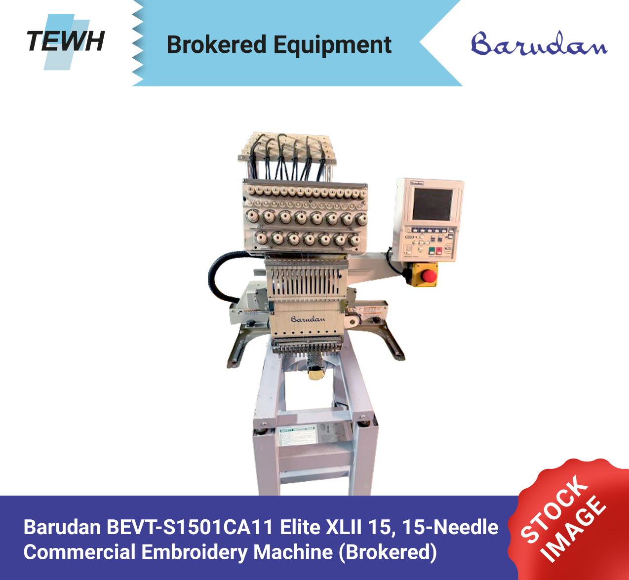 Barudan BEVT-S1501CA11 Elite XLII 15, Single-Head, 15-Needle ...