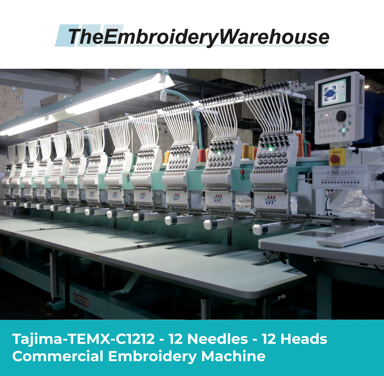 USED Tajima TEMX-C1212 - 12 Needles - 12 Heads - Commercial Embroidery ...