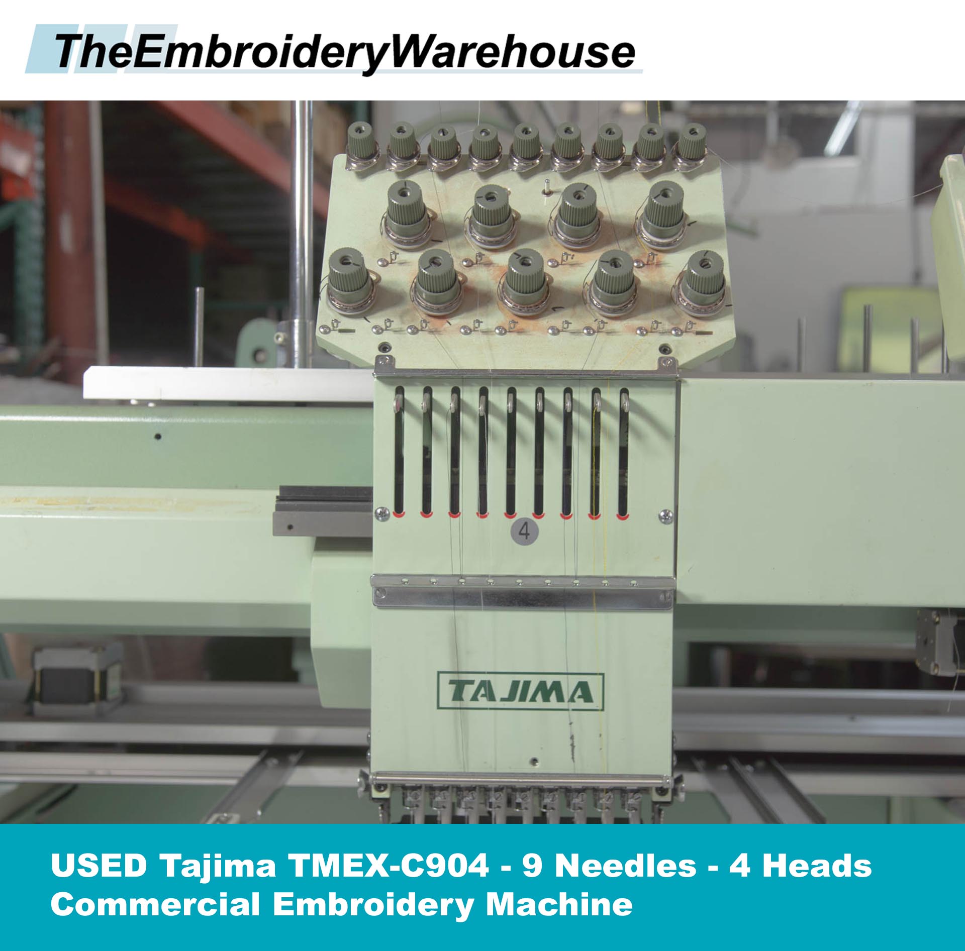 USED TAJIMA TMFX-C904 - 4 Head - 9 Needles - Commercial Embroidery Machine