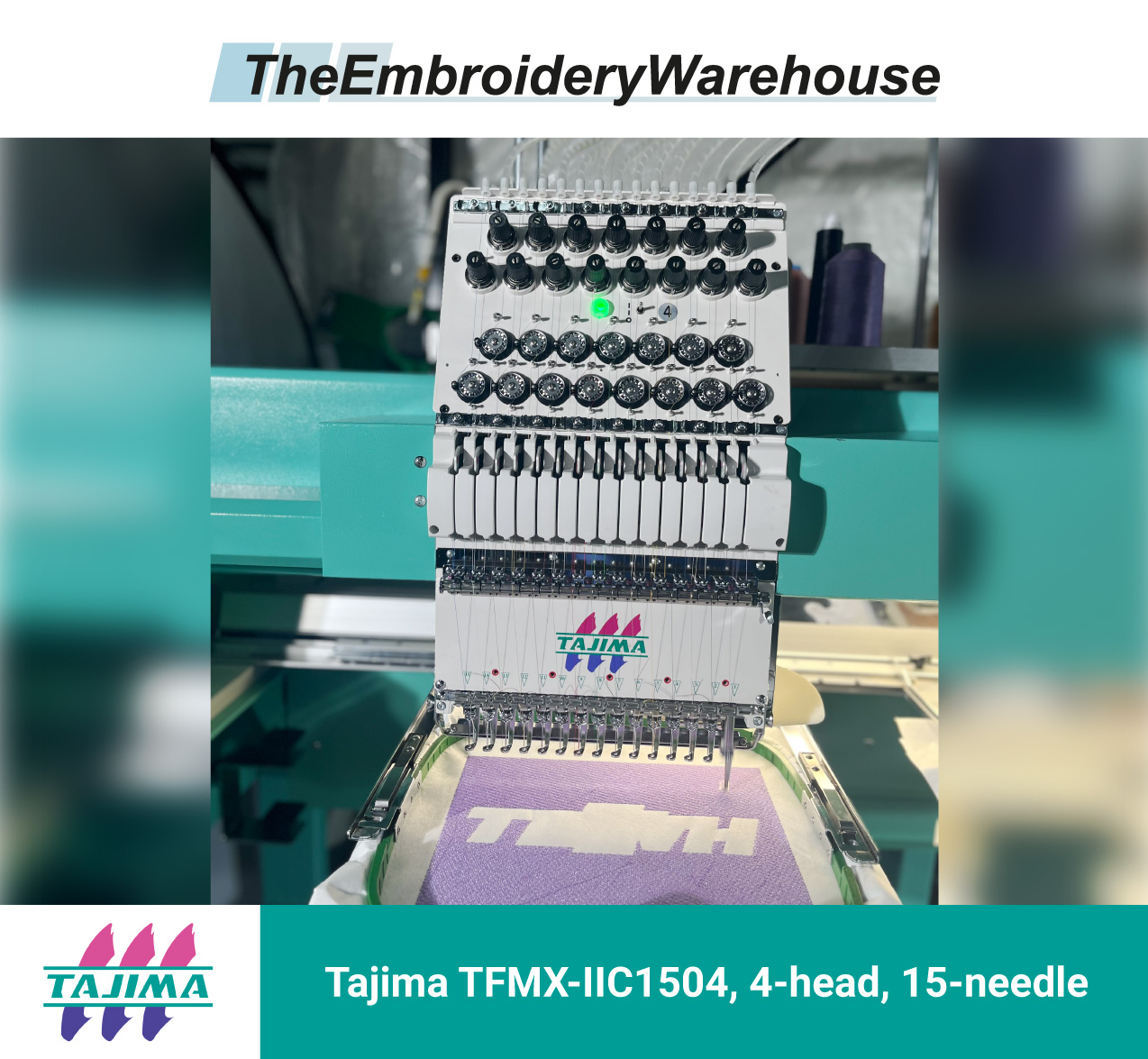 Tajima TFMX-IIC1504, 4-head, 15-needle, commercial embroidery machine