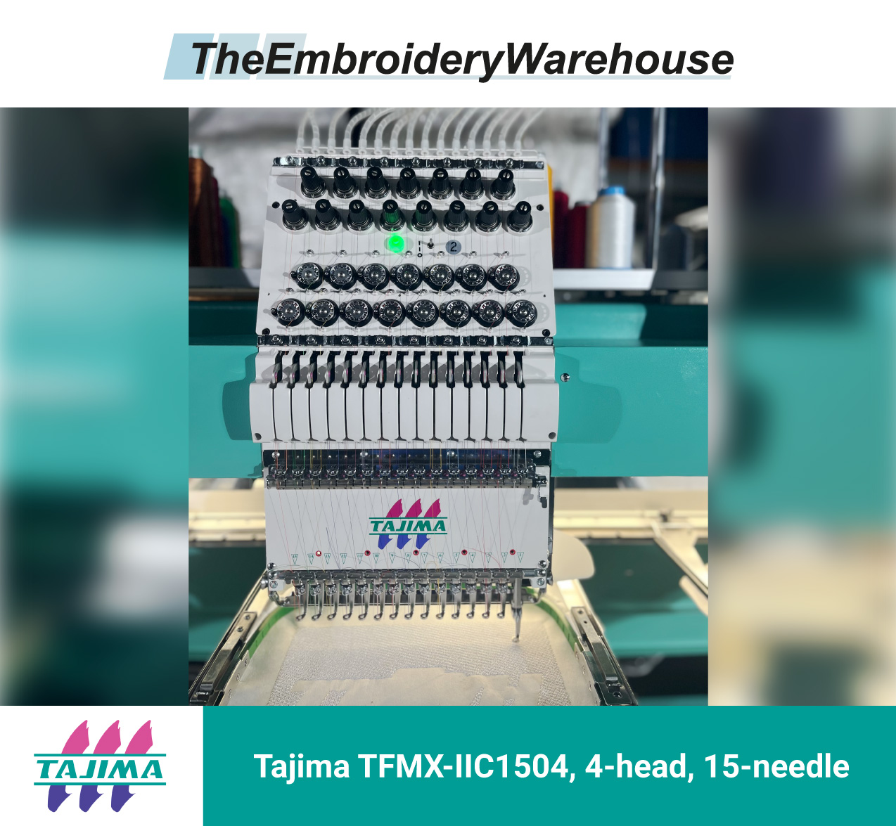 Tajima TFMX-IIC1504, 4-head, 15-needle, commercial embroidery machine