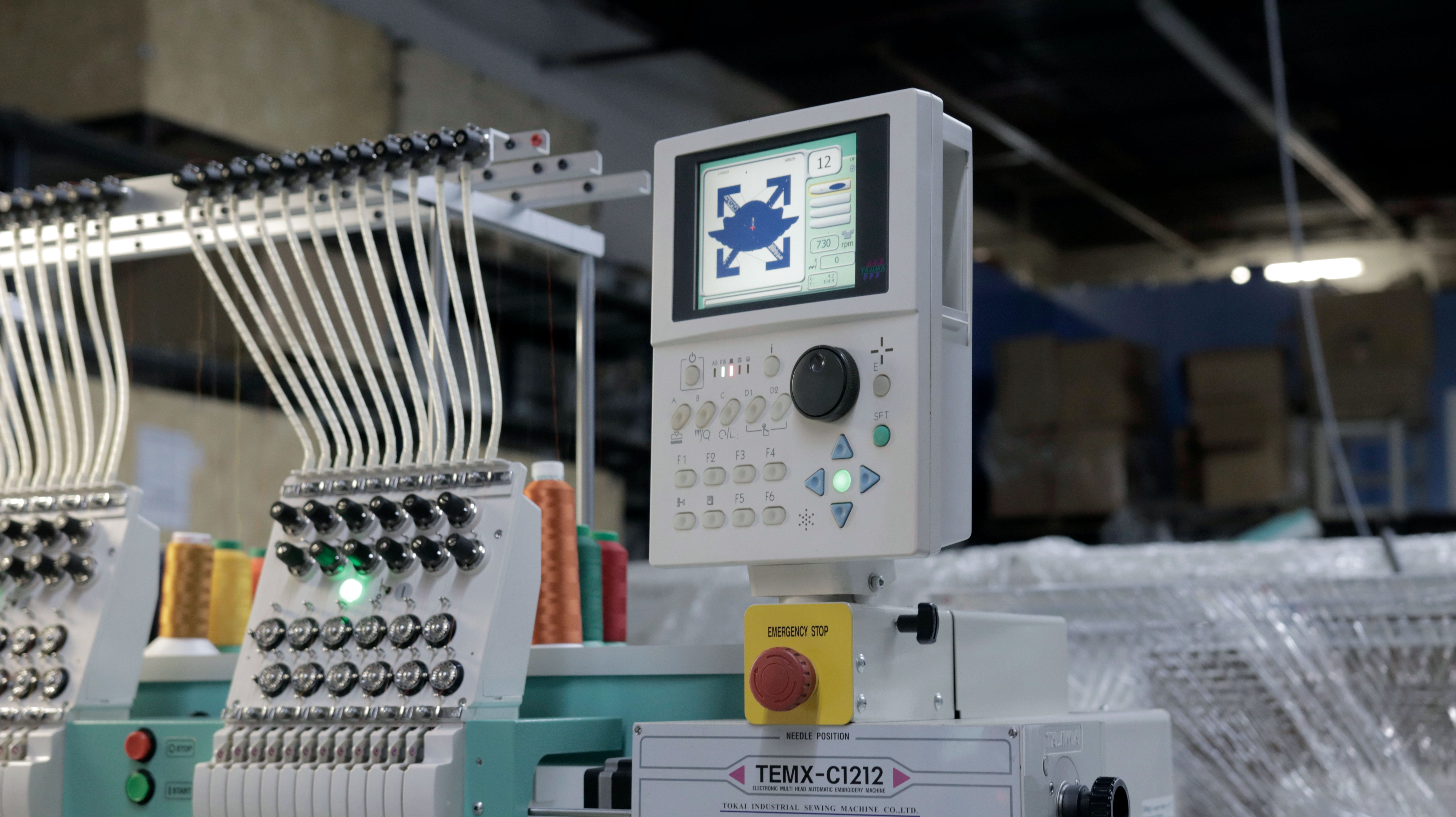 USED Tajima TEMX-C1212 - 12 Needles - 12 Heads - Commercial Embroidery ...