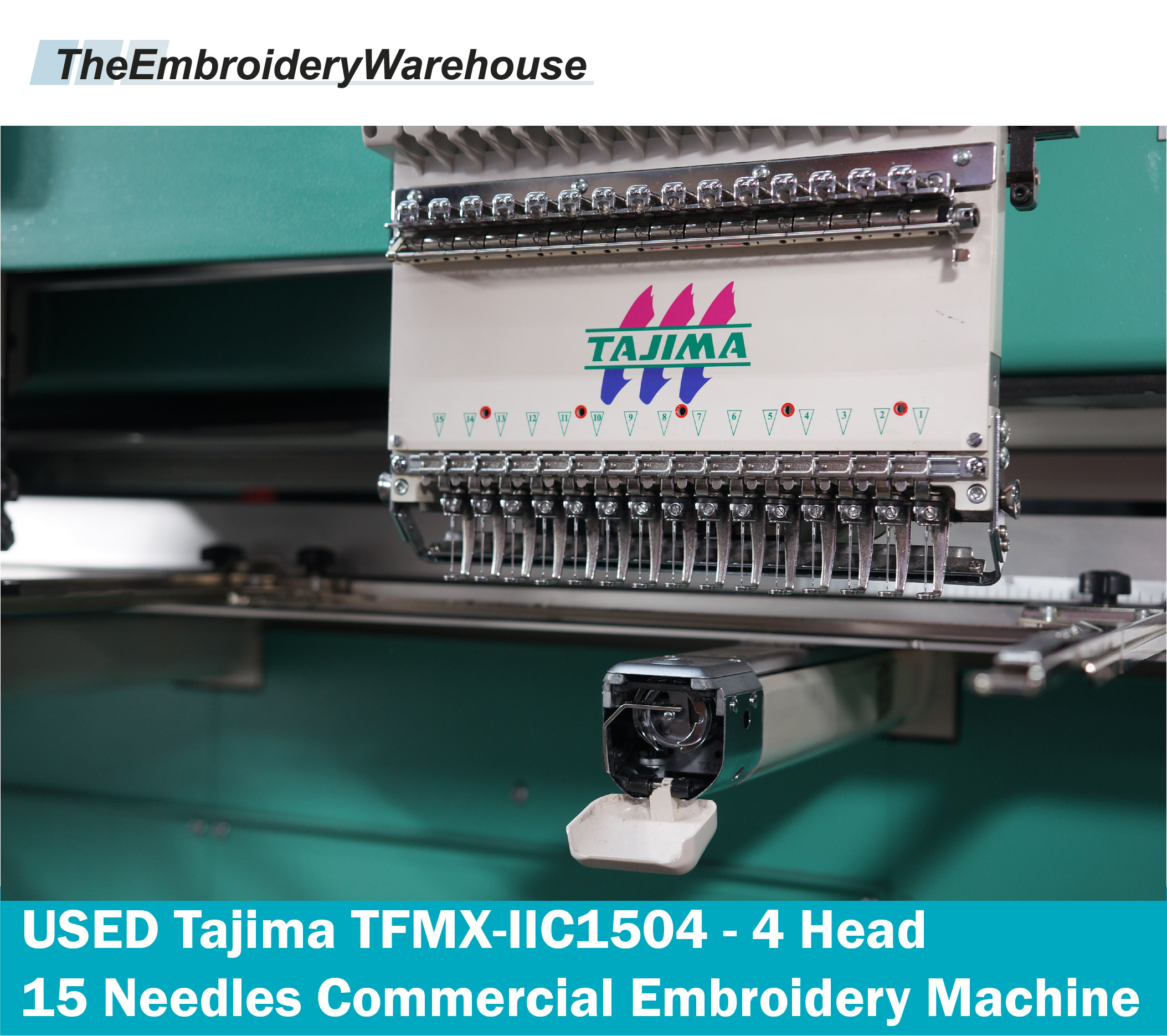 USED Tajima TFMX-IIC1504 Four (4) Head - 15 Needles