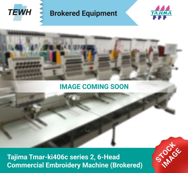 Tajima TMAR-Ki406C Series 2, 6-Head, 15-Needle, Commercial Embroidery ...