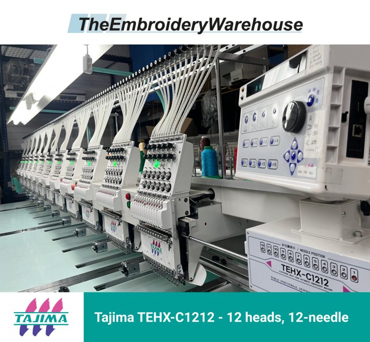 Tajima TEHX-C1212 - 12 Heads - 12Needles - Commercial Embroidery Machine