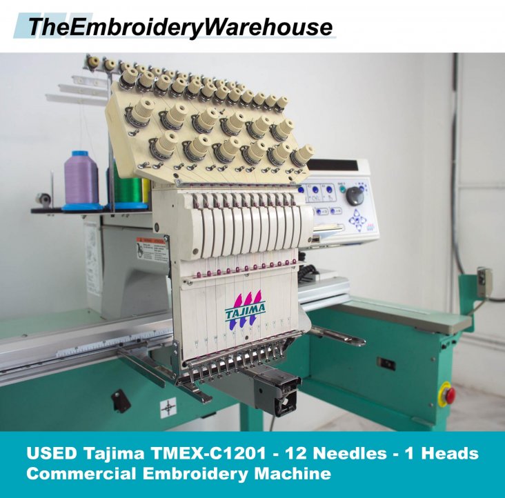 USED Tajima TMEX-C1201 - 12 Needles - 1 Heads - Commercial Embroidery ...